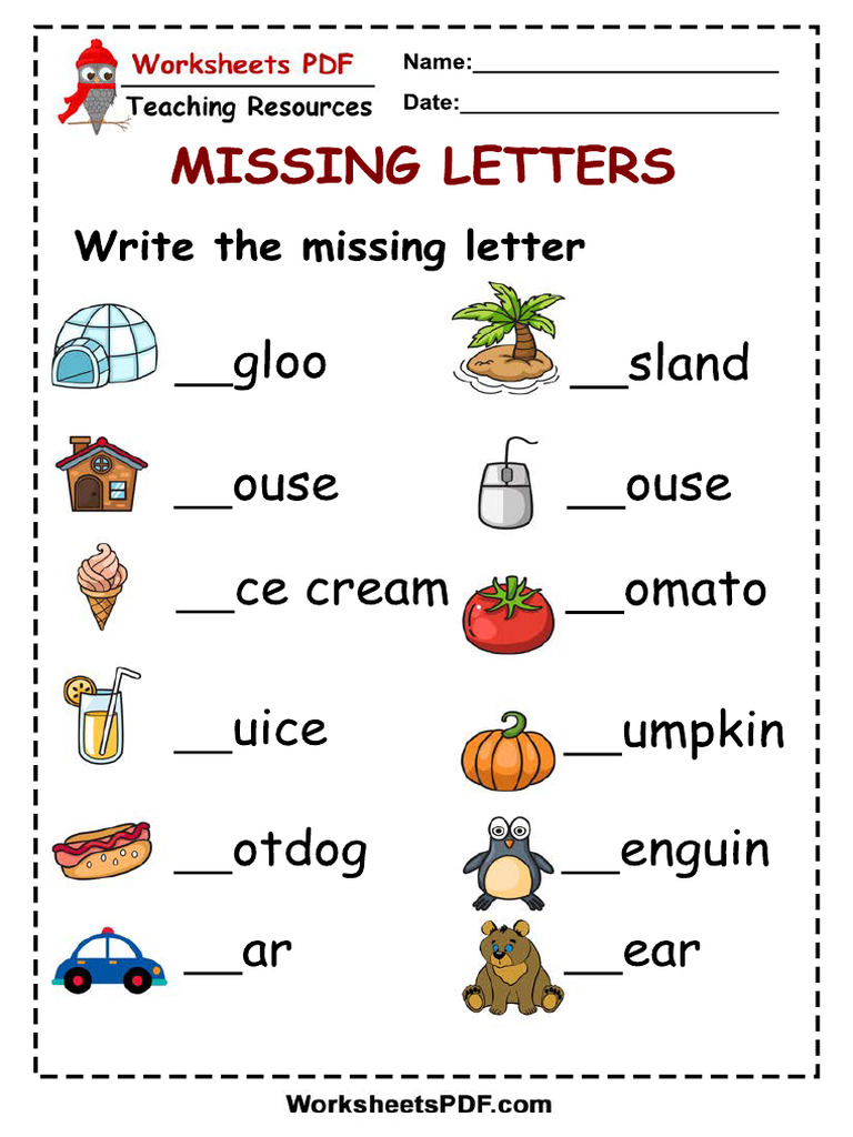 Fill in Missing Letters | PDF