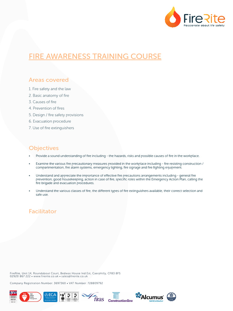 Fire Awareness Training Course Overview | PDF