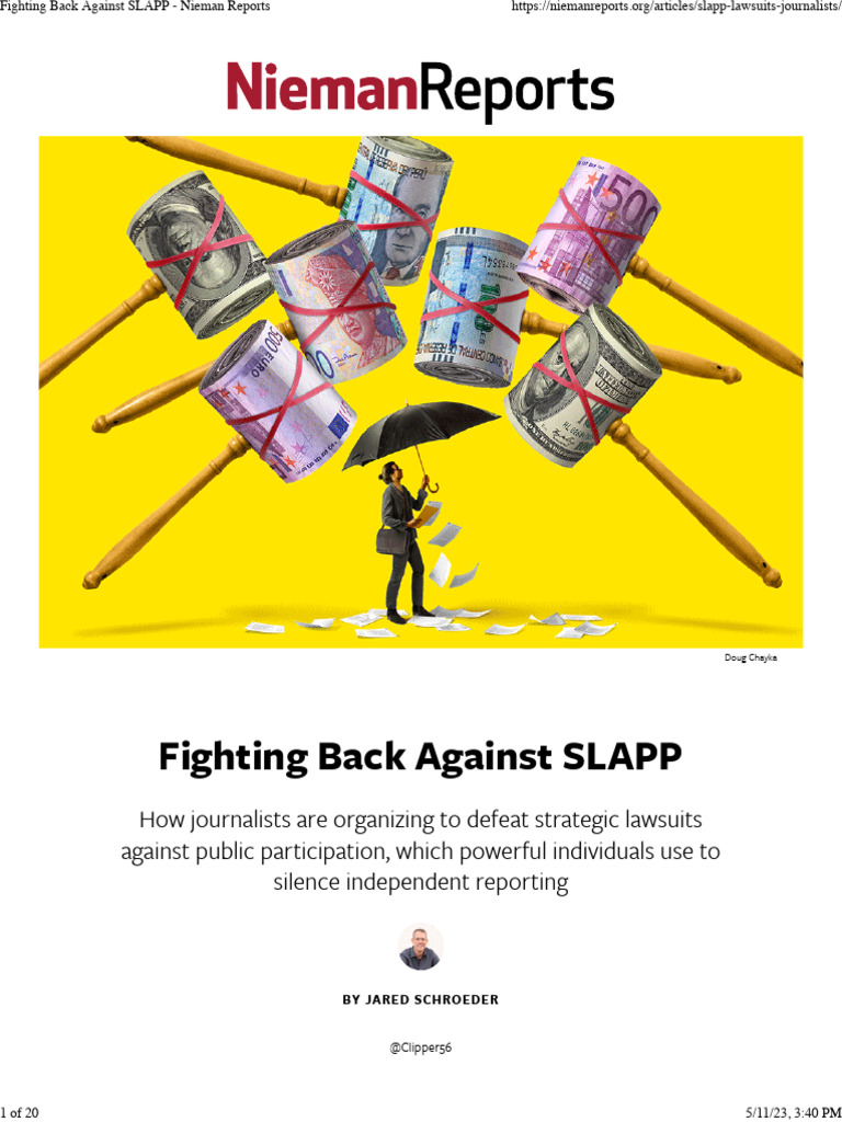 Fighting Back Against SLAPP - Schroeder | PDF | Public Sphere