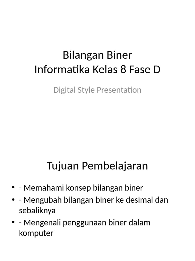 Bilangan Biner Kelas8 | PDF