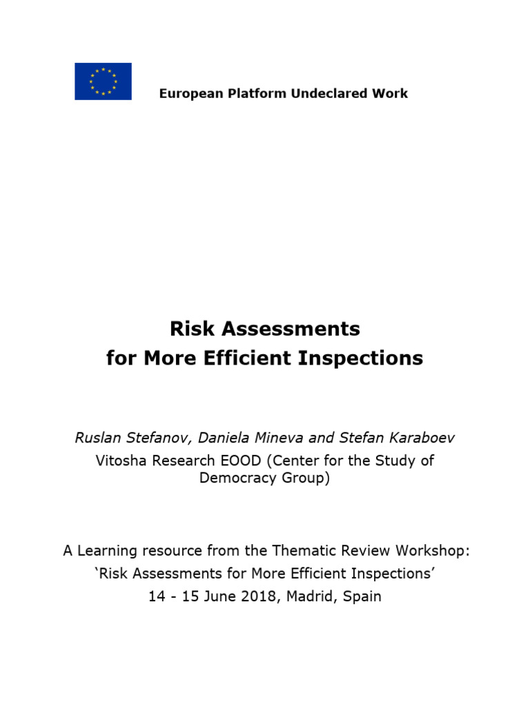 Risk Assessments Learning Resource Paper Jun2018 | PDF | Risk | Risk ...