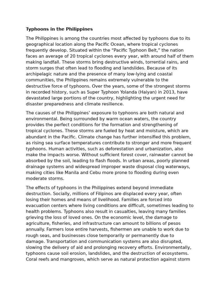 Typhoon Impact and Resilience in the Philippines | PDF | Tropical Cyclones | Flood