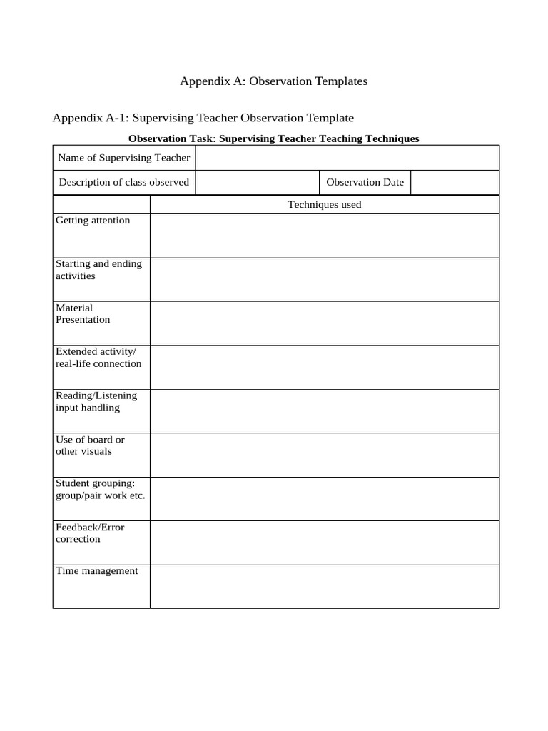 973 Appendix A - Observation Templates | PDF