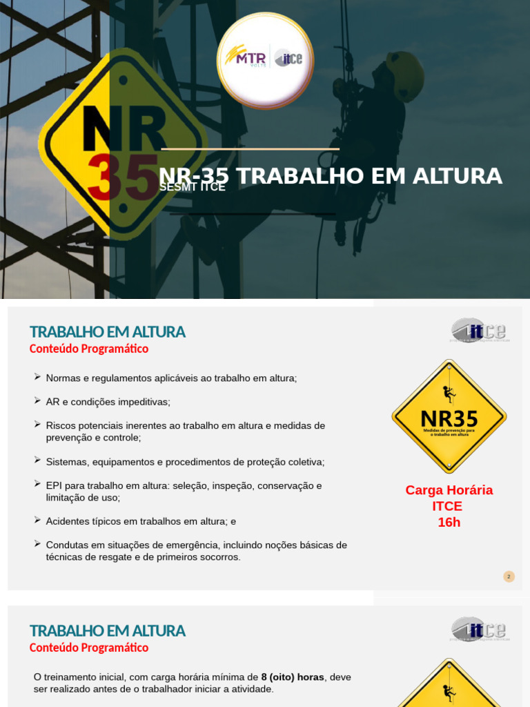 NR-35: Segurança no Trabalho em Altura | PDF | Tempo | Planejamento