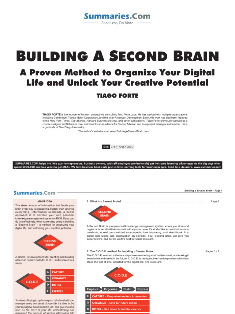 Building a Second Brain Method | PDF | Thought | Information