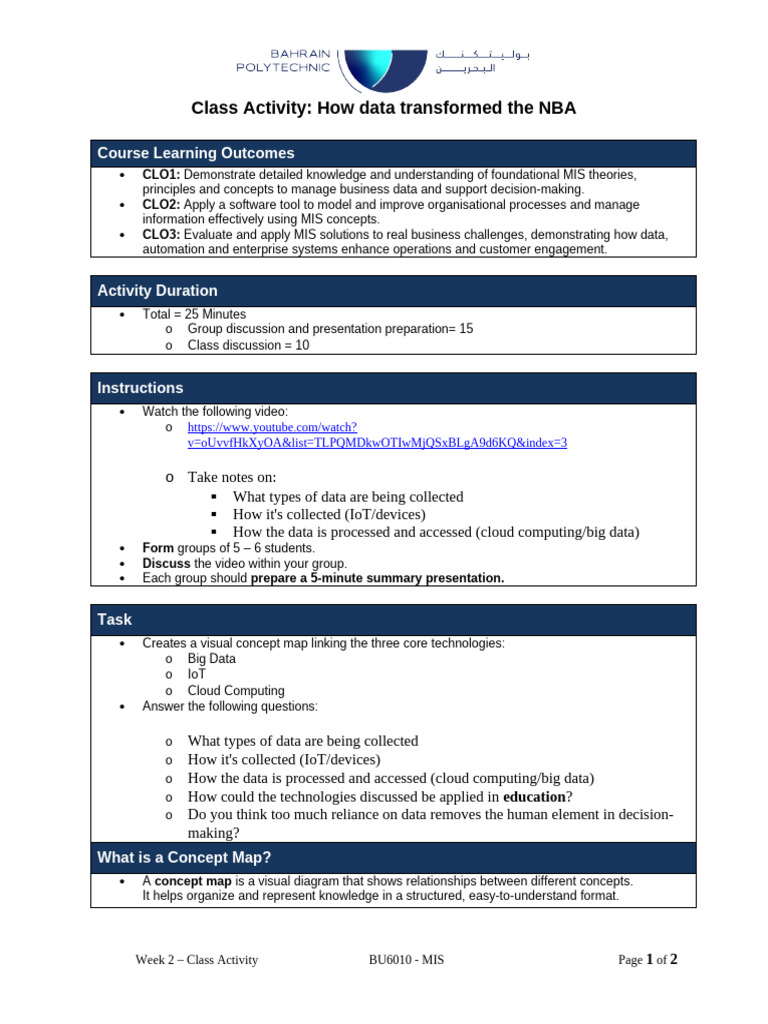 Group Activity - Week 2 - Part 2 - Big Data-IoT-Cloud Computing | PDF ...