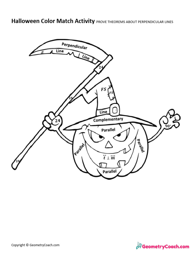 3 6 Halloween Activity Prove Theorems About Perpendicular Lines | PDF