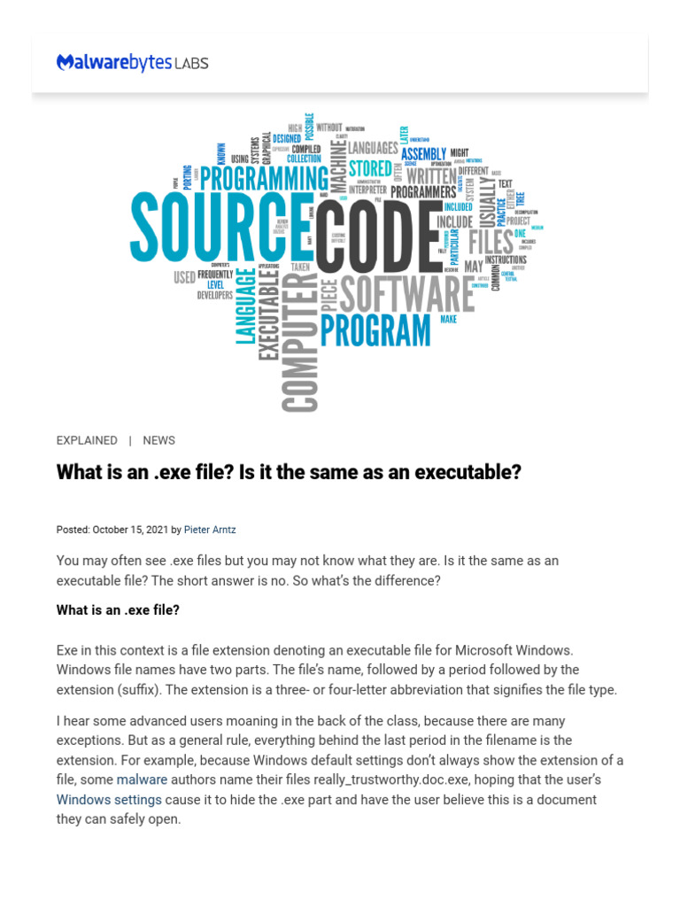 What Is An .Exe File - Is It The Same As An Executable | PDF ...