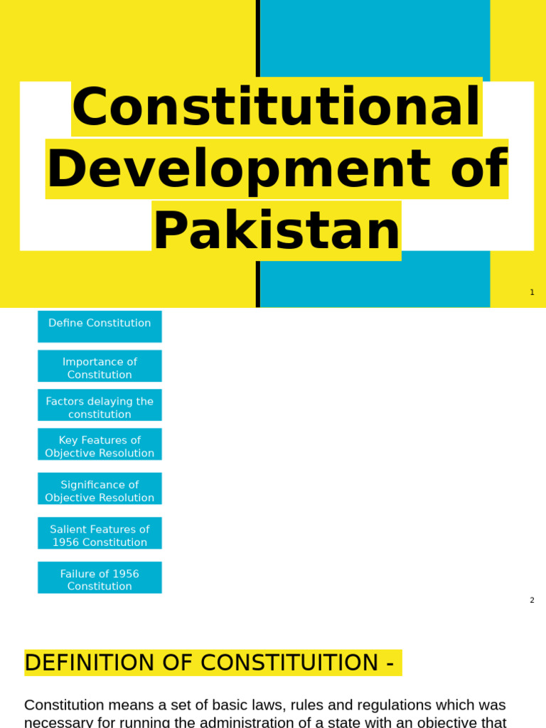 Constituitional Development of Pakistan | PDF | Government | Political ...
