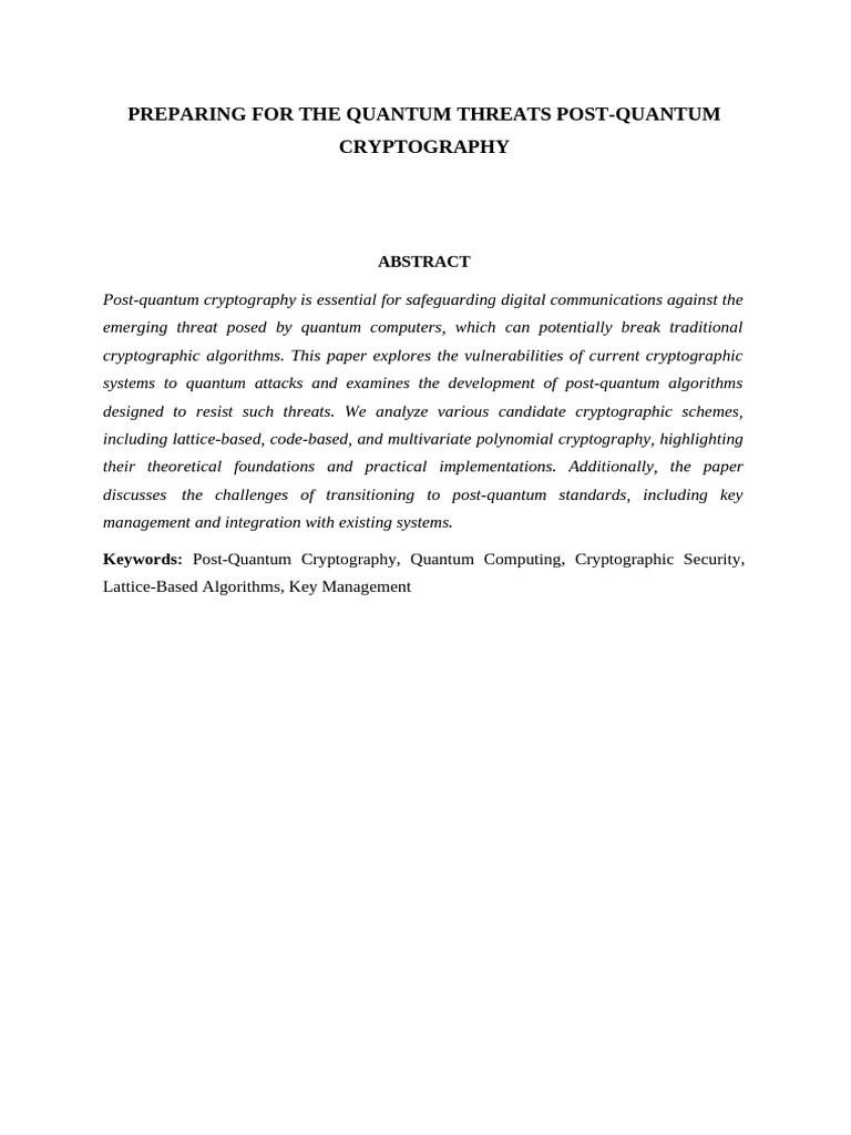 Post-Quantum Cryptography Explained | PDF | Quantum Computing | Cryptography