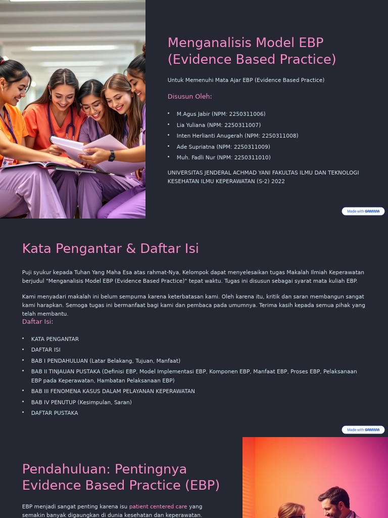 Menganalisis Model EBP Evidence Based Practice | PDF