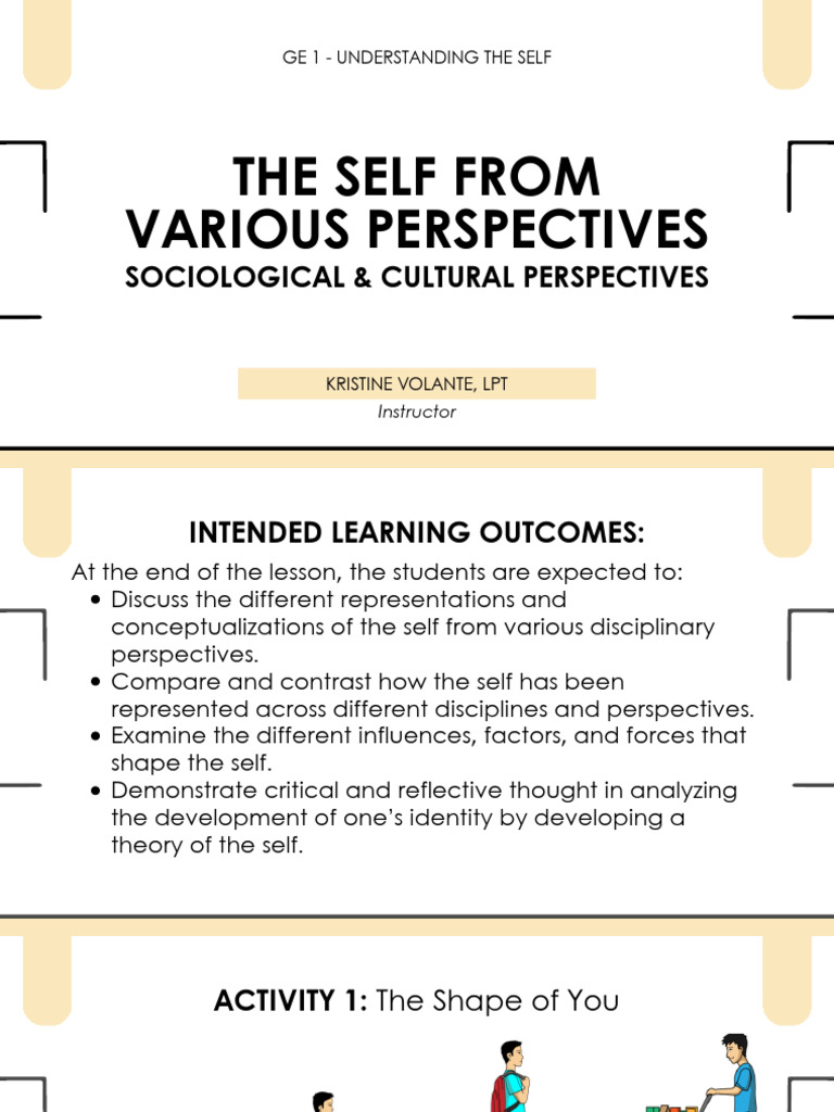L1T2.Sociological Perspectives of The Self | PDF | Identity (Social ...