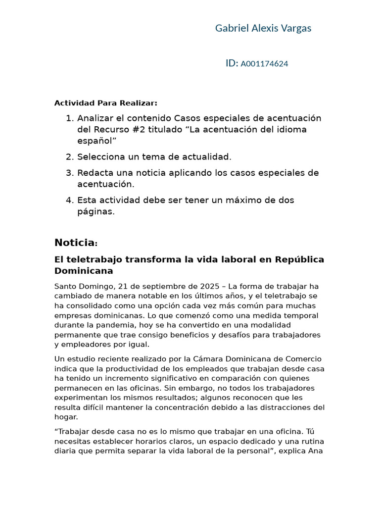Analizar El Contenido Casos Especiales de Acentuación Del Recurso #2 ...