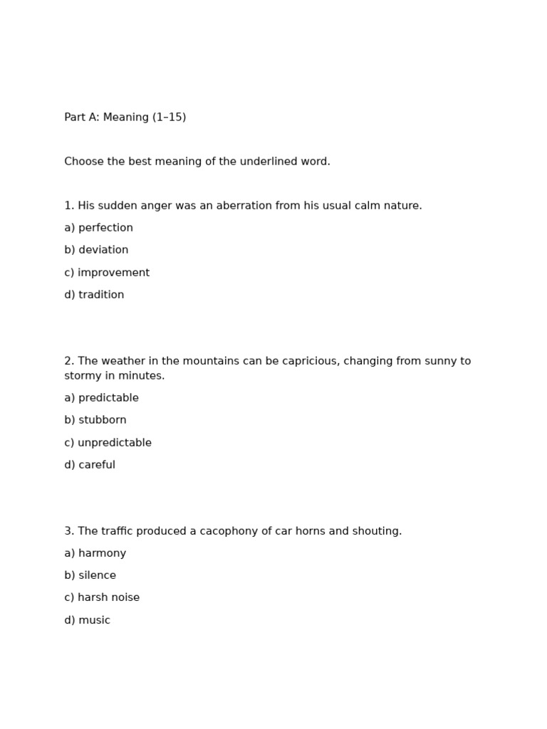 Vocabulary Reviewer With Key Answers | PDF