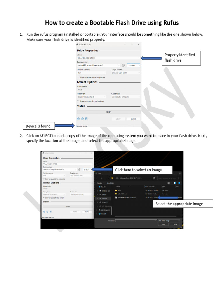 How To Create A Boot Able Flash Drive Using Rufus | PDF