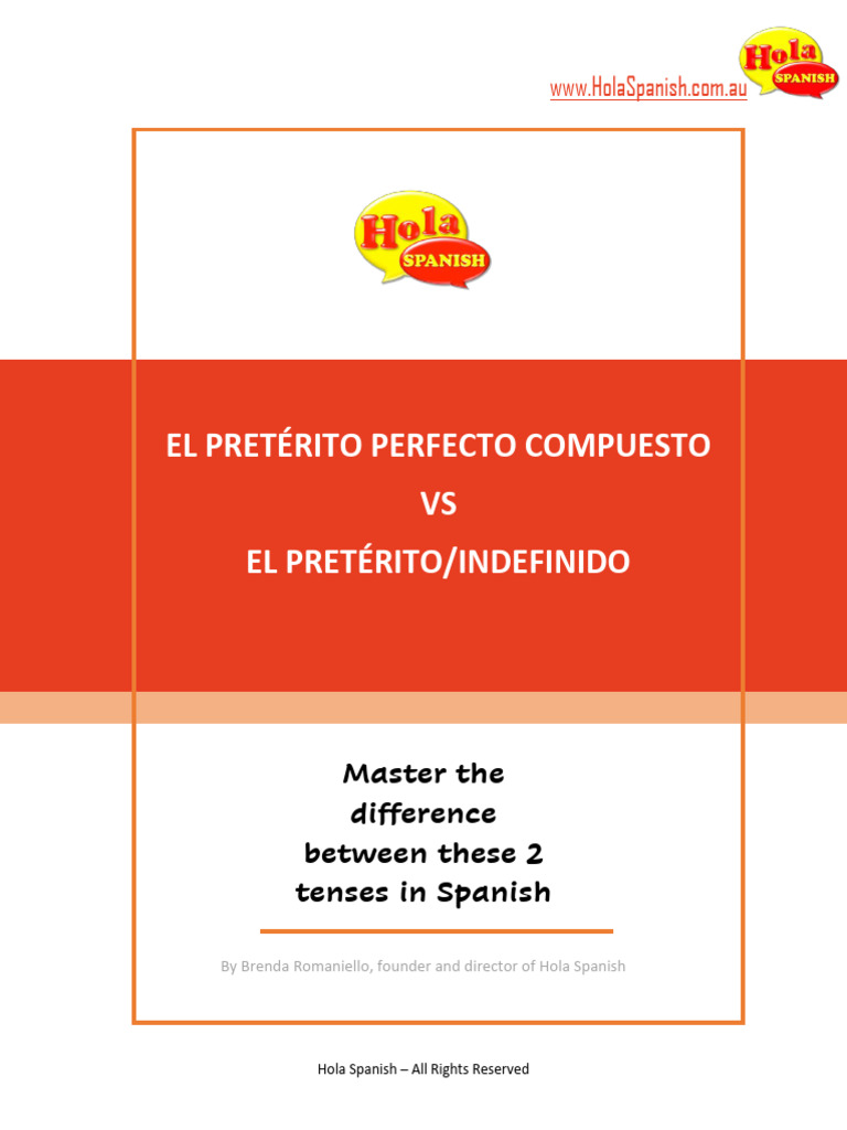 Present Perfect Vs Preterite in Spanish Workbook YT - 082217 | PDF ...