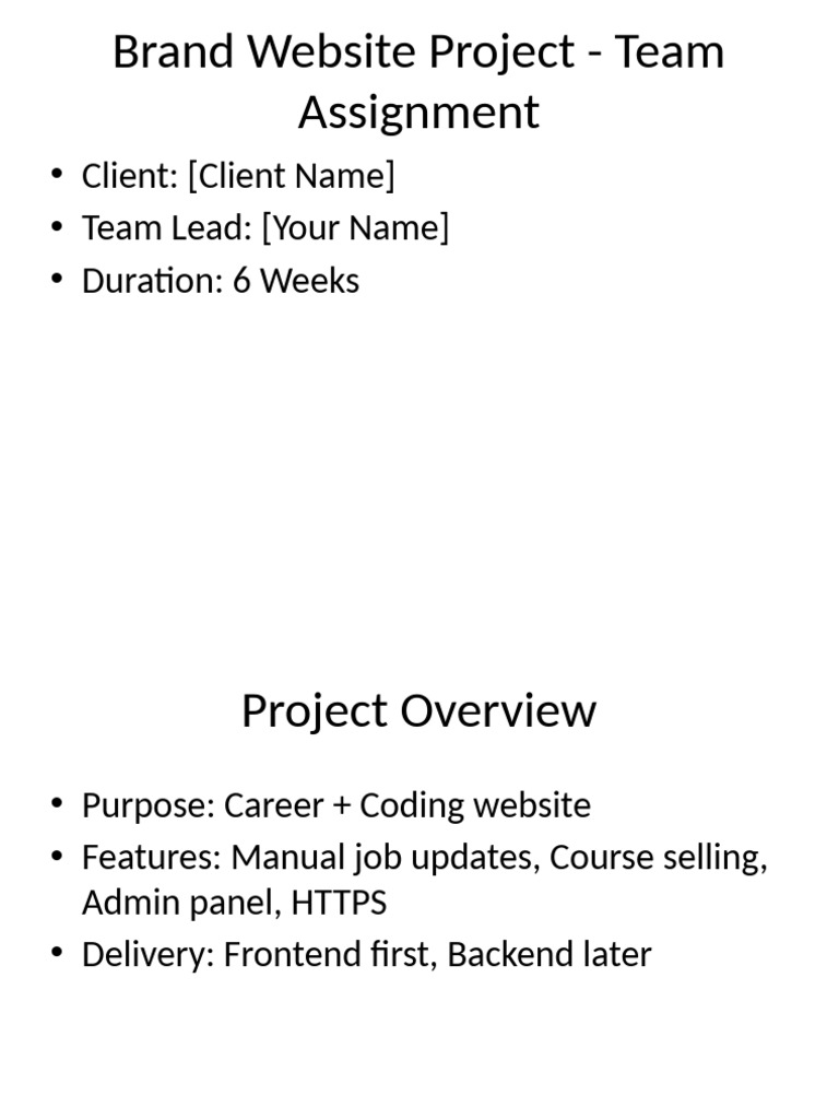Client Team Assignment Presentation | PDF