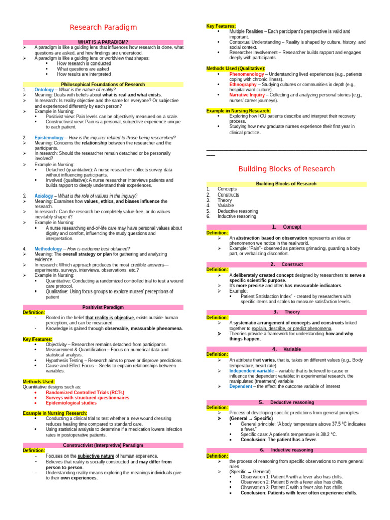 LESSON 3 and 4 Research Paradigm - Building Blocks | PDF | Quantitative ...