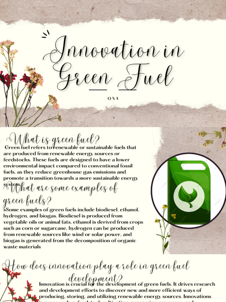 Innovation in Green Fuel | PDF