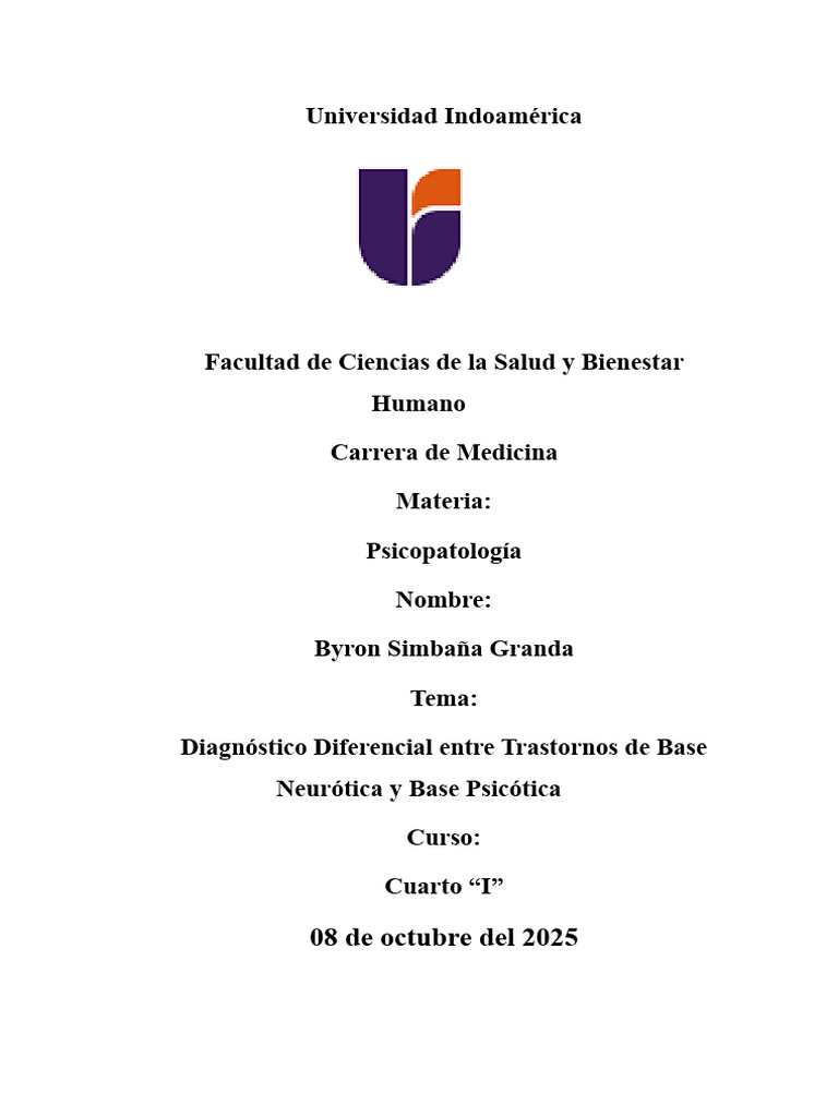 Diagnóstico: Trastornos Neuróticos vs Psicóticos | PDF | Psicosis ...