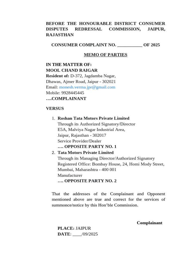 MEMO Parties | PDF