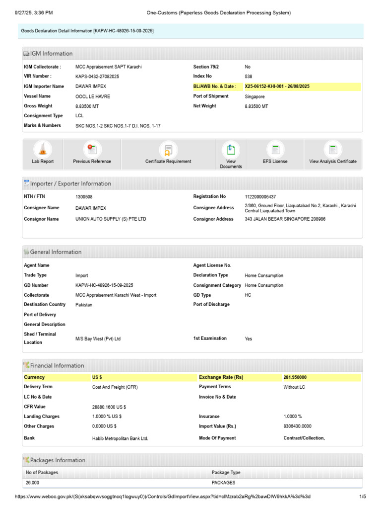 One-Customs (Paperless Goods Declaration Processing System) | PDF ...