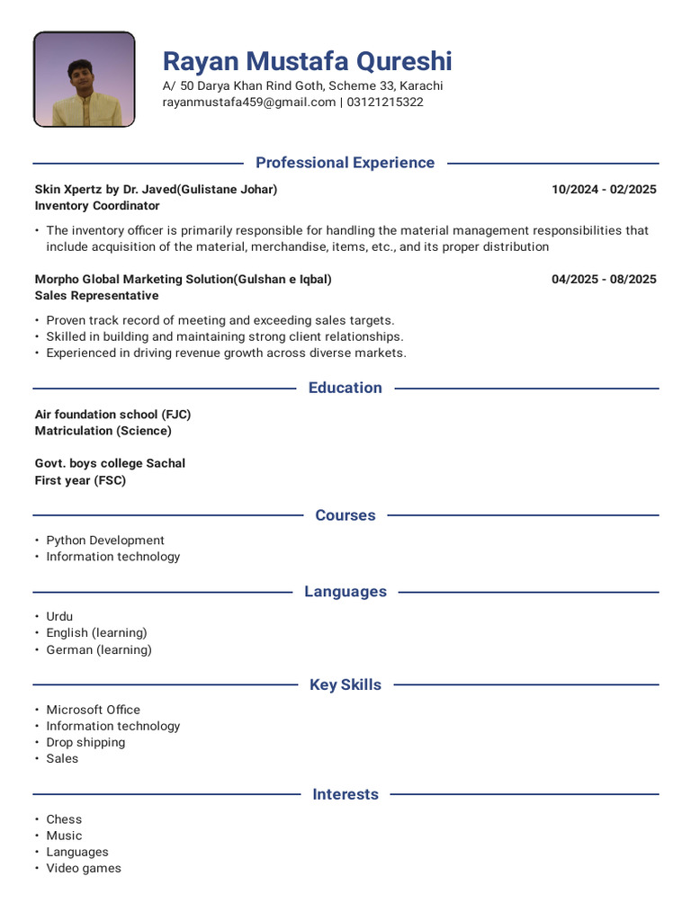 Rayan Mustafa Qureshi - Resume | PDF