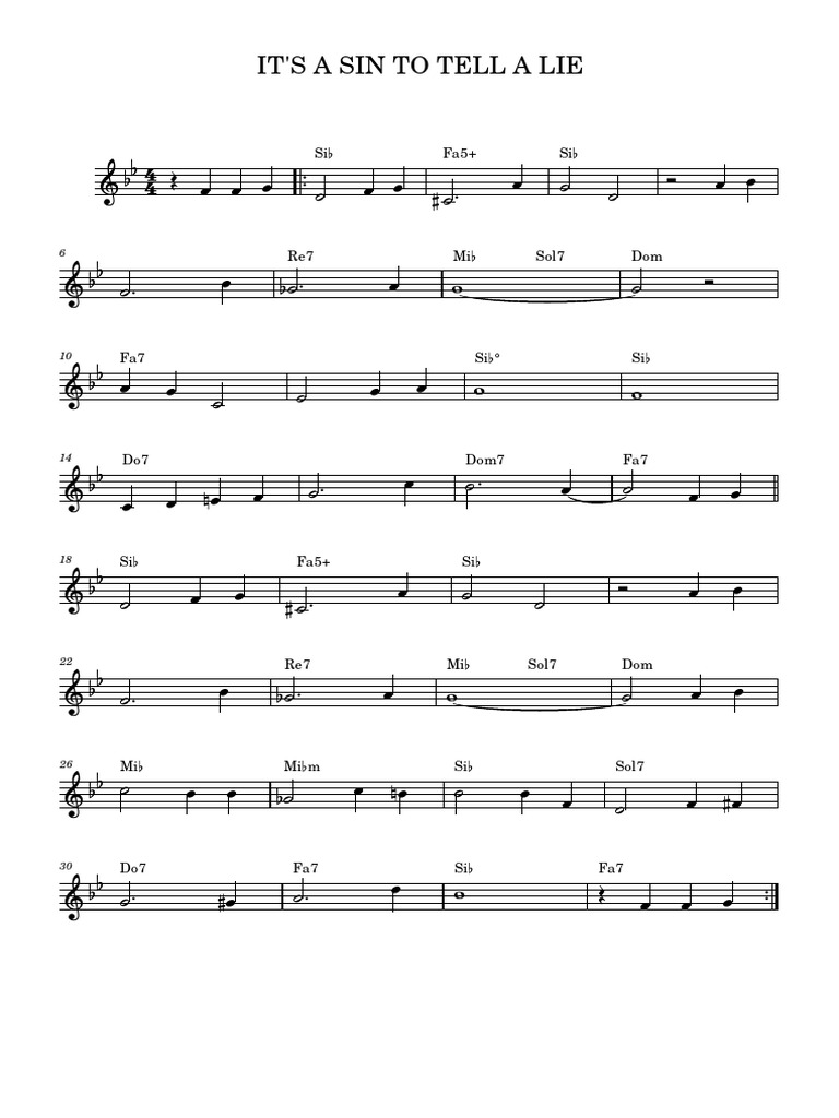 It's A Sin To Tell A Lie SP | PDF