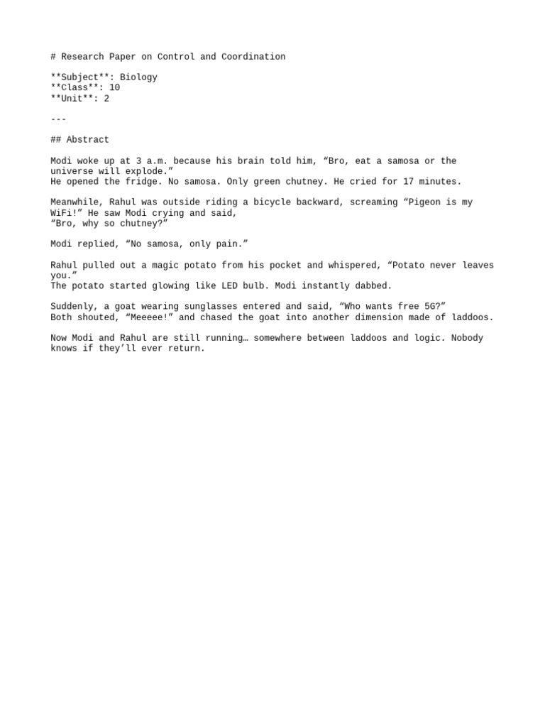 Class 10 Biology Research Paper-2 | PDF