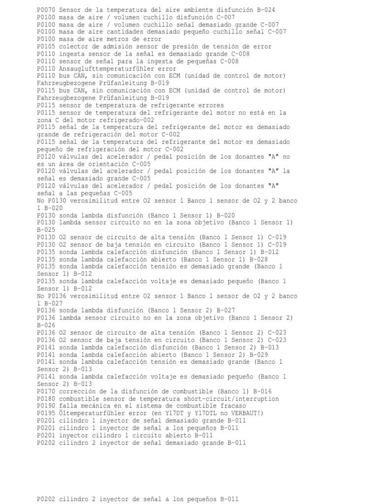 Codigos de Error | PDF | Acelerador | Caldera
