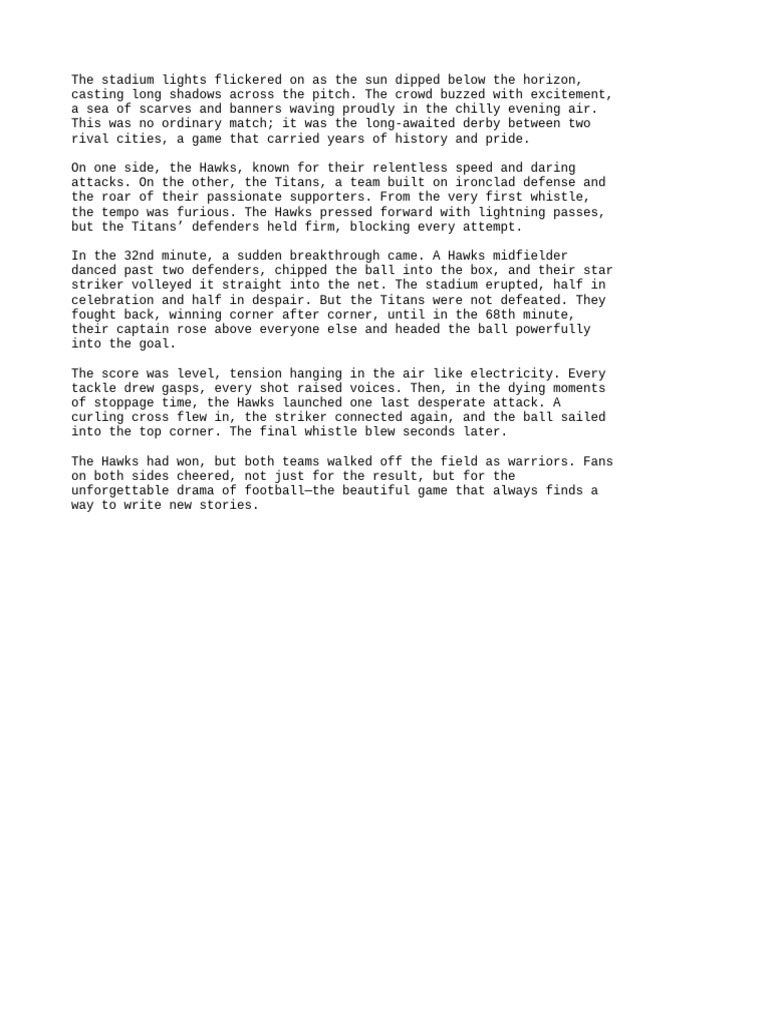 Football Story | PDF