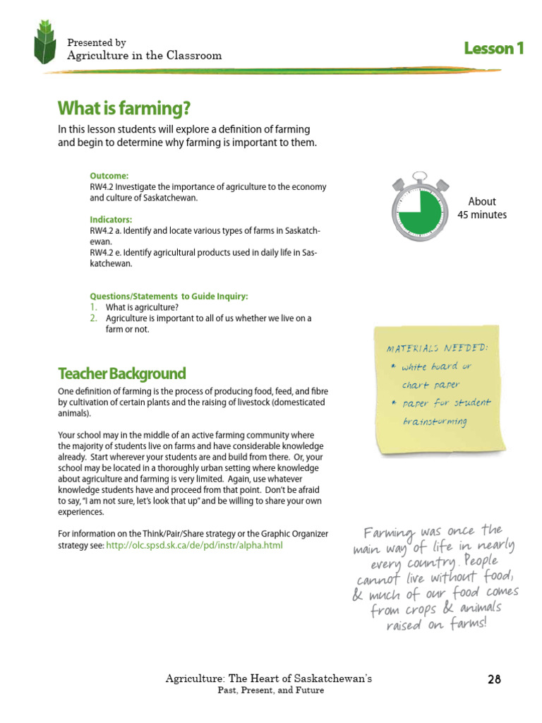 Lesson 1 - What Is Farming | PDF | Agriculture