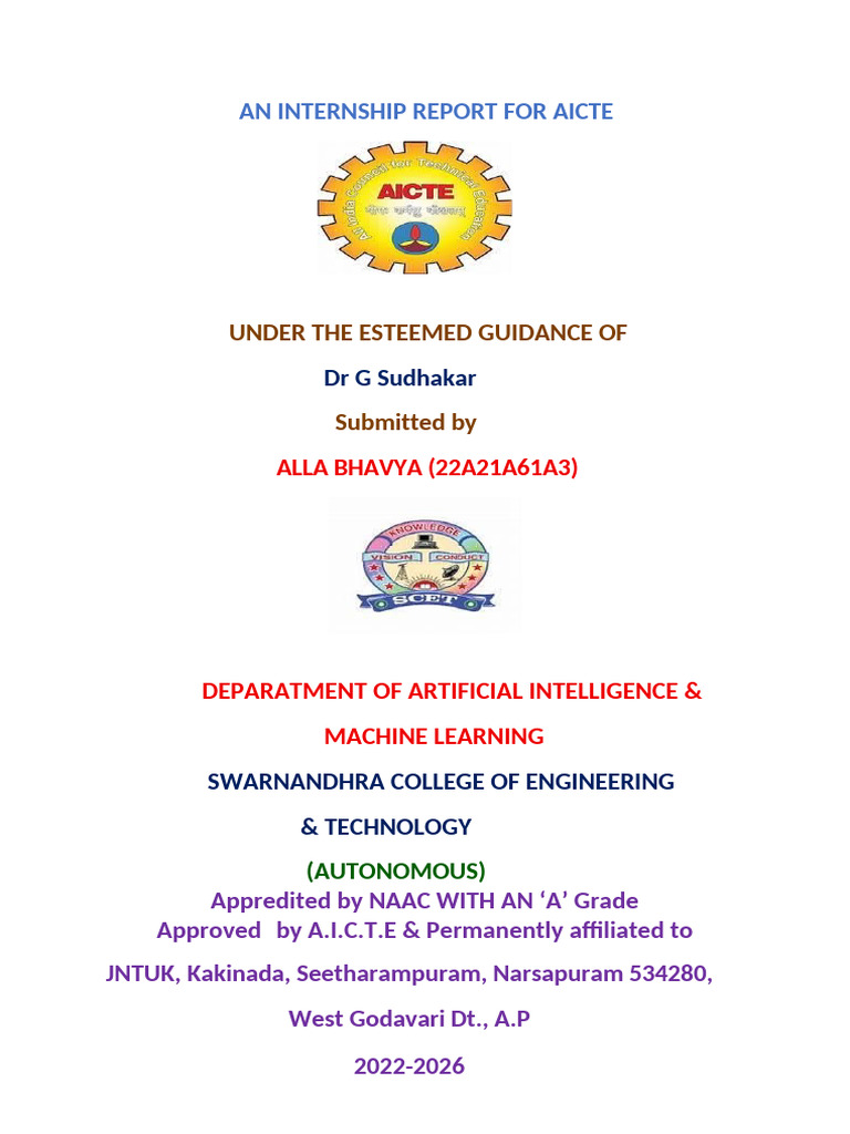 AICTE Internship Report Overview | PDF | Html | Html Element