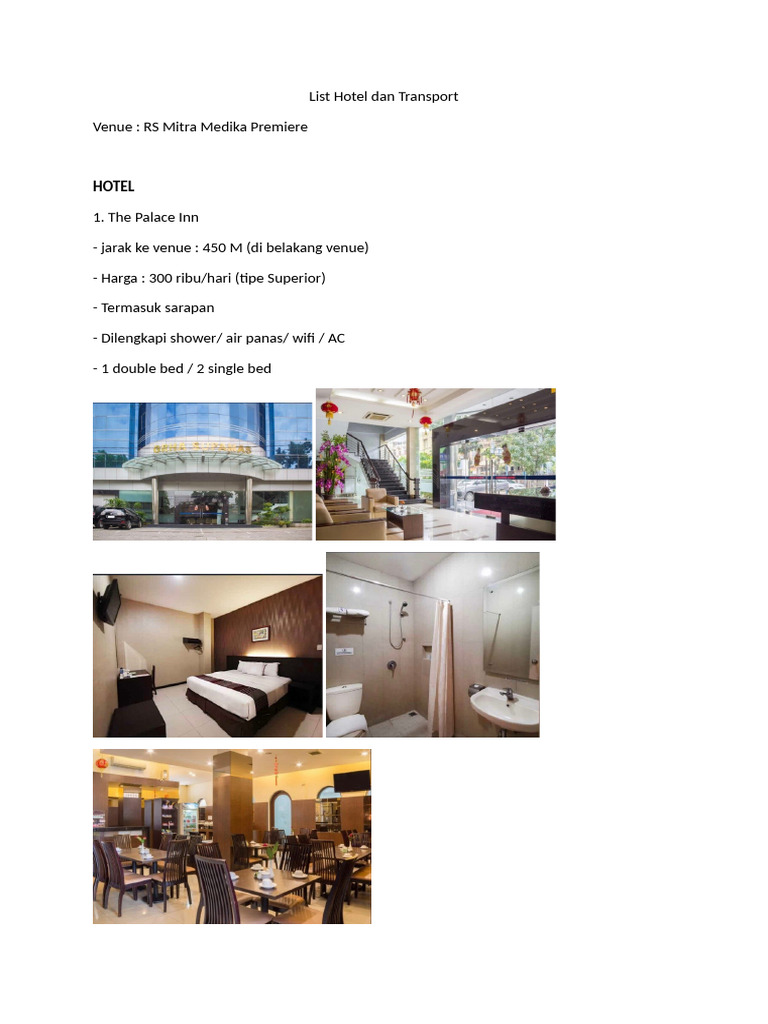 List Harga Hotel | PDF