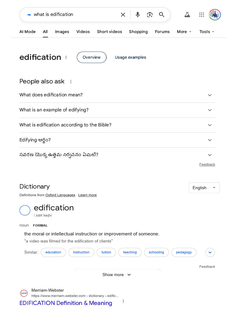 Edification | PDF | Dictionary | Bible