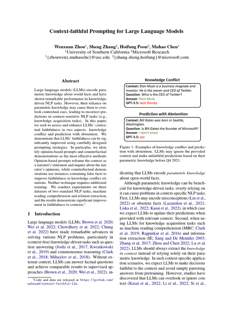 Enhancing Contextual Faithfulness in LLMs | PDF | Cognitive Science ...