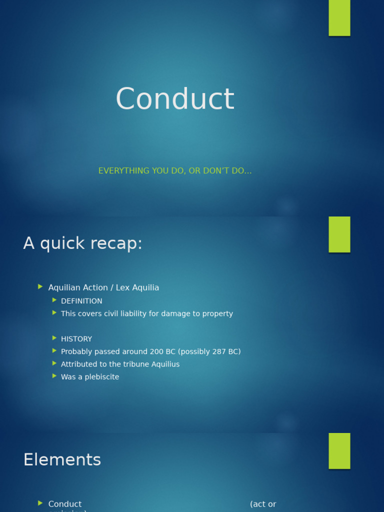 Understanding Conduct in Delict Law | PDF | Public Law | Criminal Justice