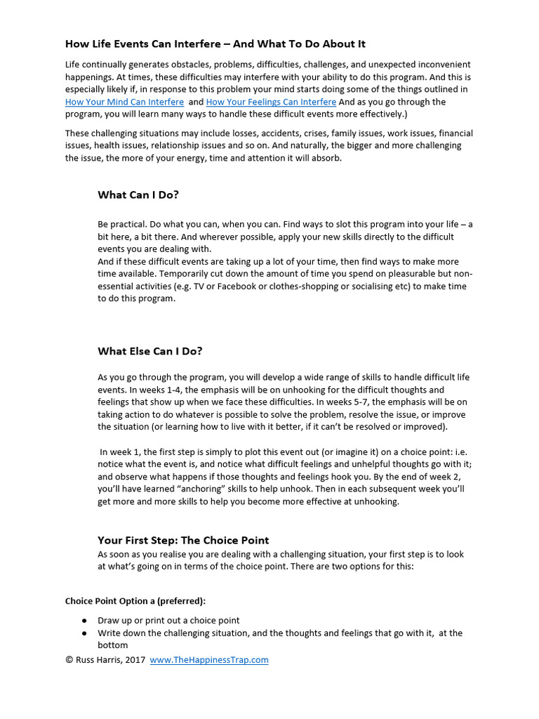 How Life Events Can Interfere | PDF | Thought | Psychology