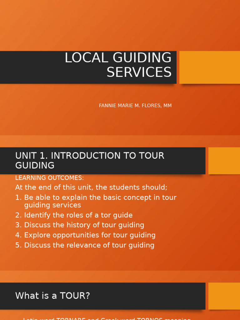 Introduction to Tour Guiding Services | PDF