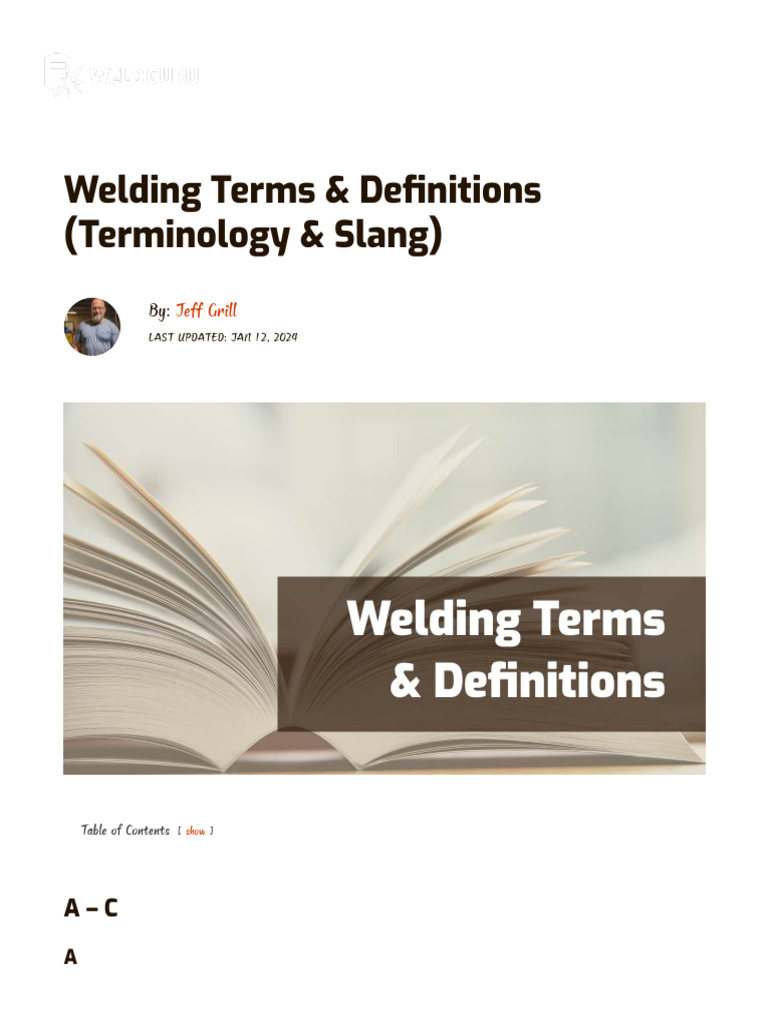 Welding Terms and Definitions Guide | PDF | Welding | Construction