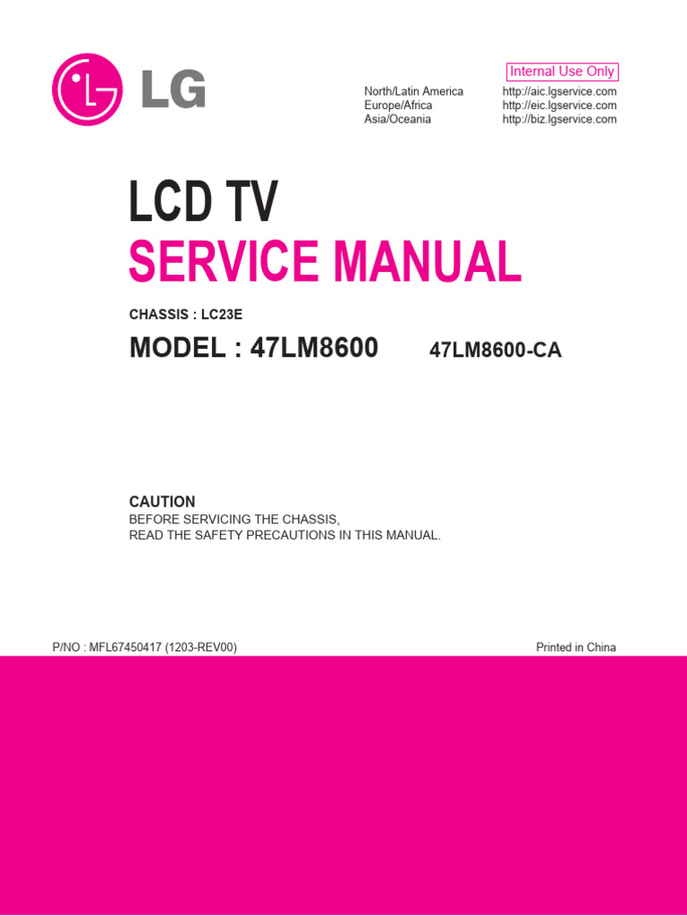 LG 47lm8600-Ca CH - Lc23e | PDF | Soldering | Printed Circuit Board