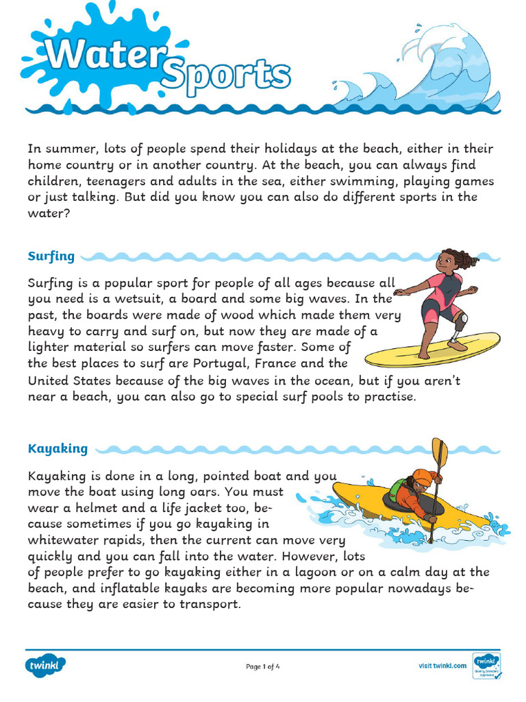 Water Sports Overview and Activities | PDF | Water Sports | Water