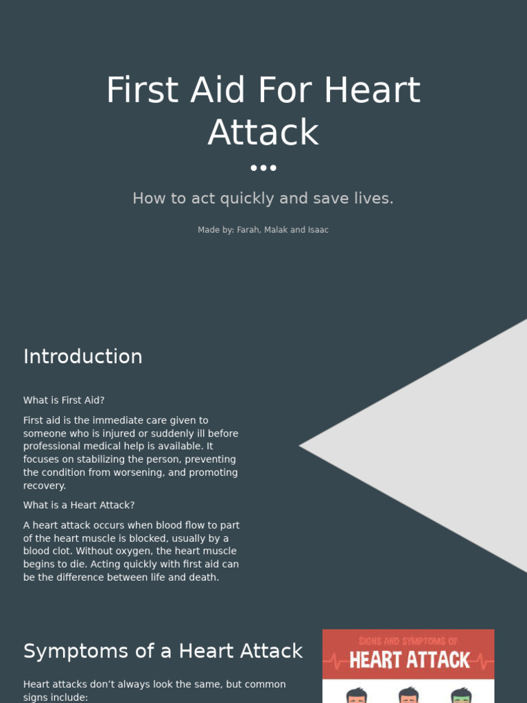 First Aid For Heart Attack 2 | PDF | Cardiopulmonary Resuscitation ...