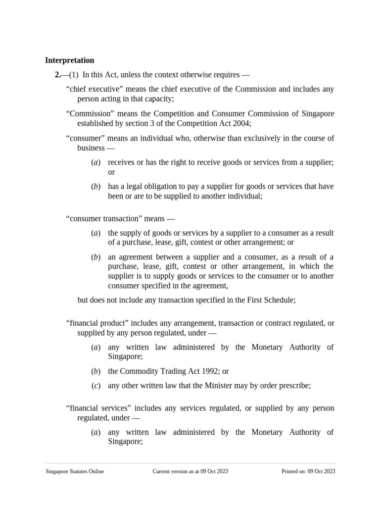Consumer Protection (Fair Trading) Act 2003 | PDF | Goods | Civil Law ...