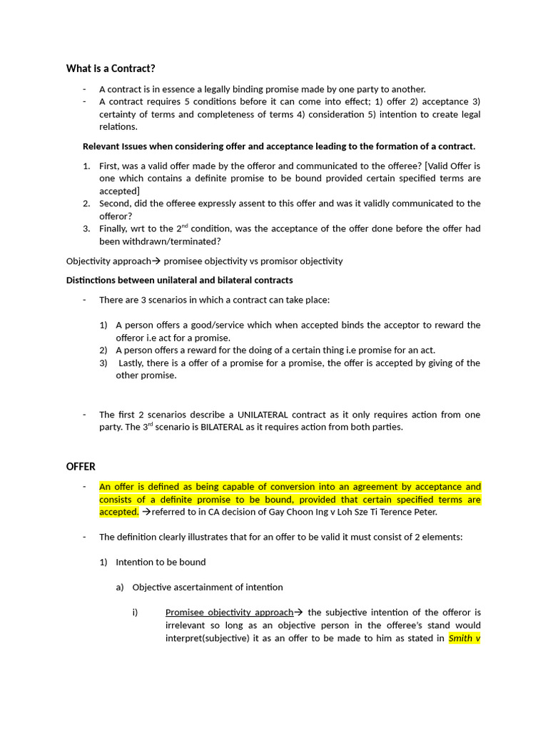 Offer&Acceptance | PDF | Offer And Acceptance | Auction