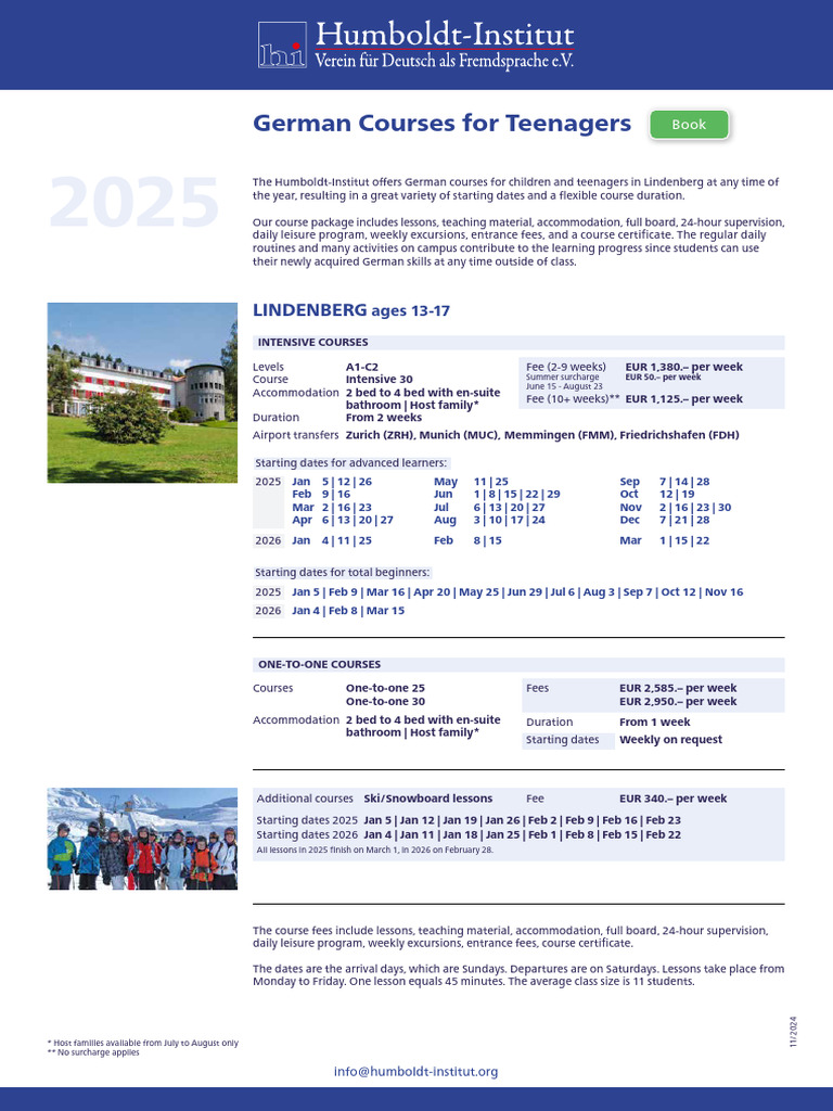 German Courses for Teenagers in Lindenberg | PDF