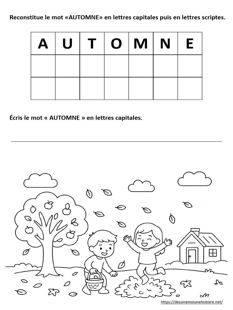 Coloriage Et Ecriture 4 Saisons Maternelle Automne Hiver Printemps Ete ...