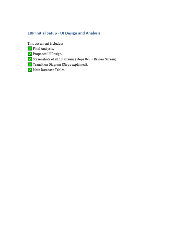 ERP UI Design and Setup Guide | PDF