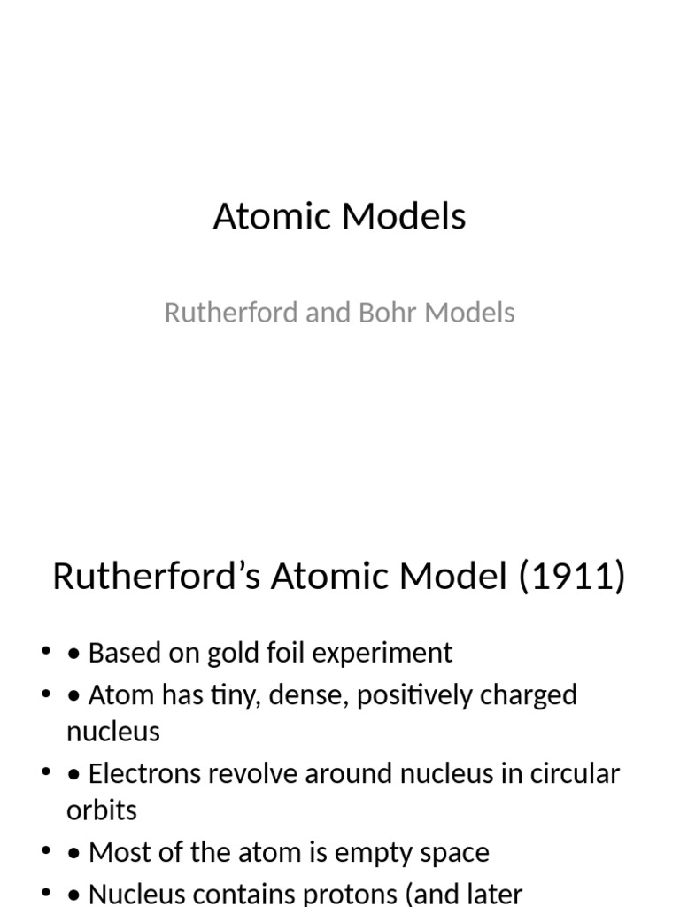 Atomic Models Presentation | PDF