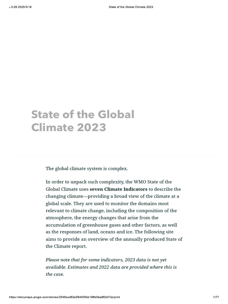Global Climate Report 2023 Insights | PDF | Climate Change | Greenhouse Gas